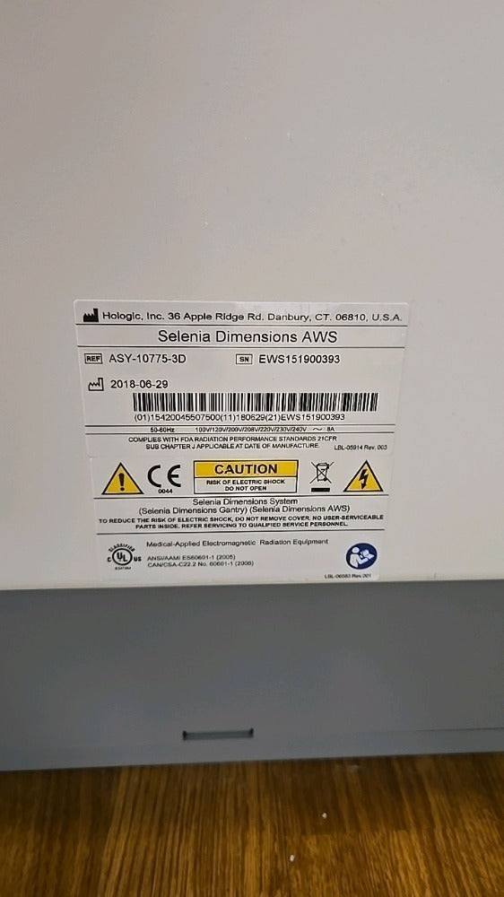 HOLOGIC SELENIA DIMENSIONS 3D DIGITAL Mammo System 2018 – inCAV Medical ...